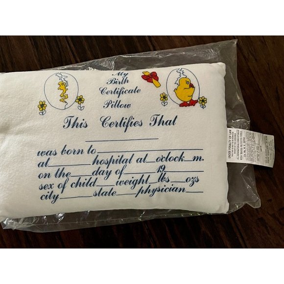 Unbranded | Accessories | Vintage Chick Egg Birth Certificate Nursery ...